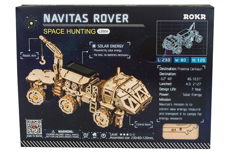 Puzzle 3D Navitas Rover | Rokr | Puzzle Véhicule en bois